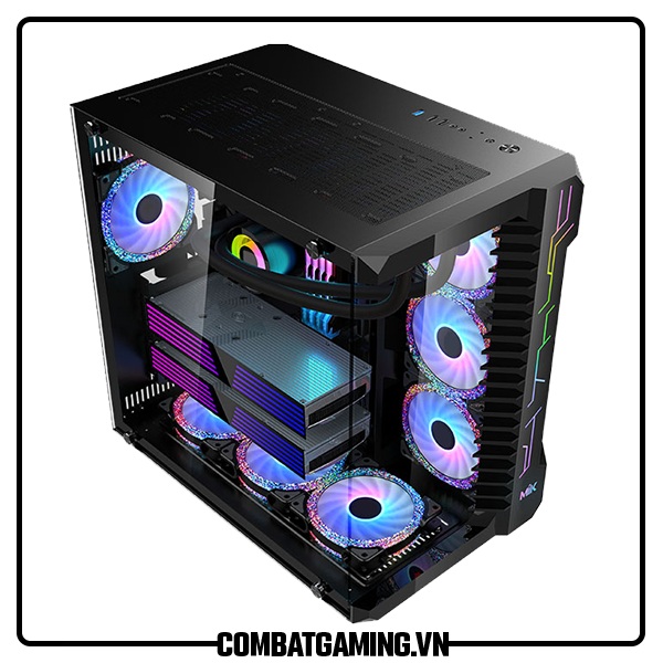 Case Mik LV07 RGB Black Kính Cường Lực