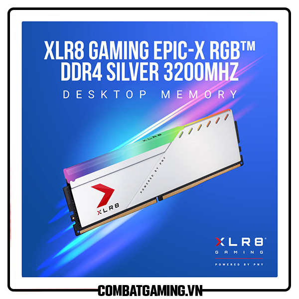 Ram PNY XLR8 DDR4 8GB 3200MHz Epic-X RGB Silver