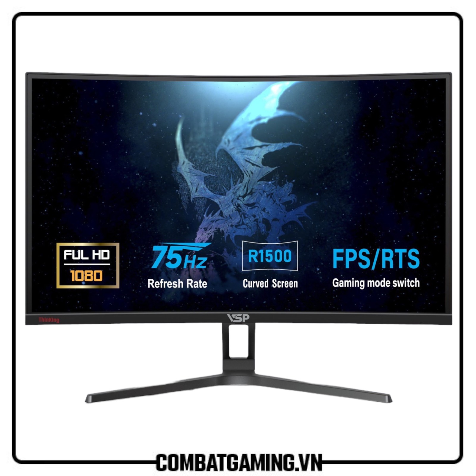 Màn Hình Cong VSP CM2705H 27"/ FHD/ 75Hz/ HDMI/ VGA/ Loa