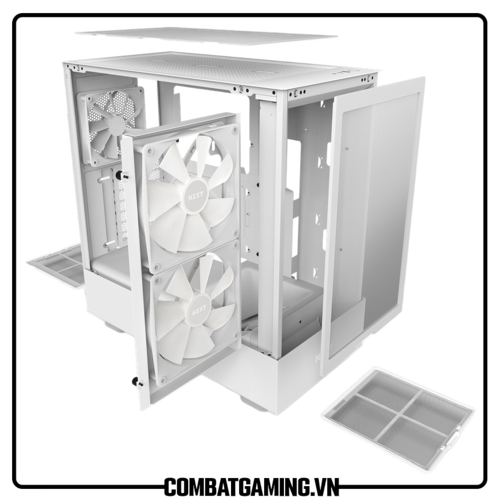 Case NZXT H5 FLOW RGB Black/White (2 Fan F140 RGB Core + 2 Fan F120Q)