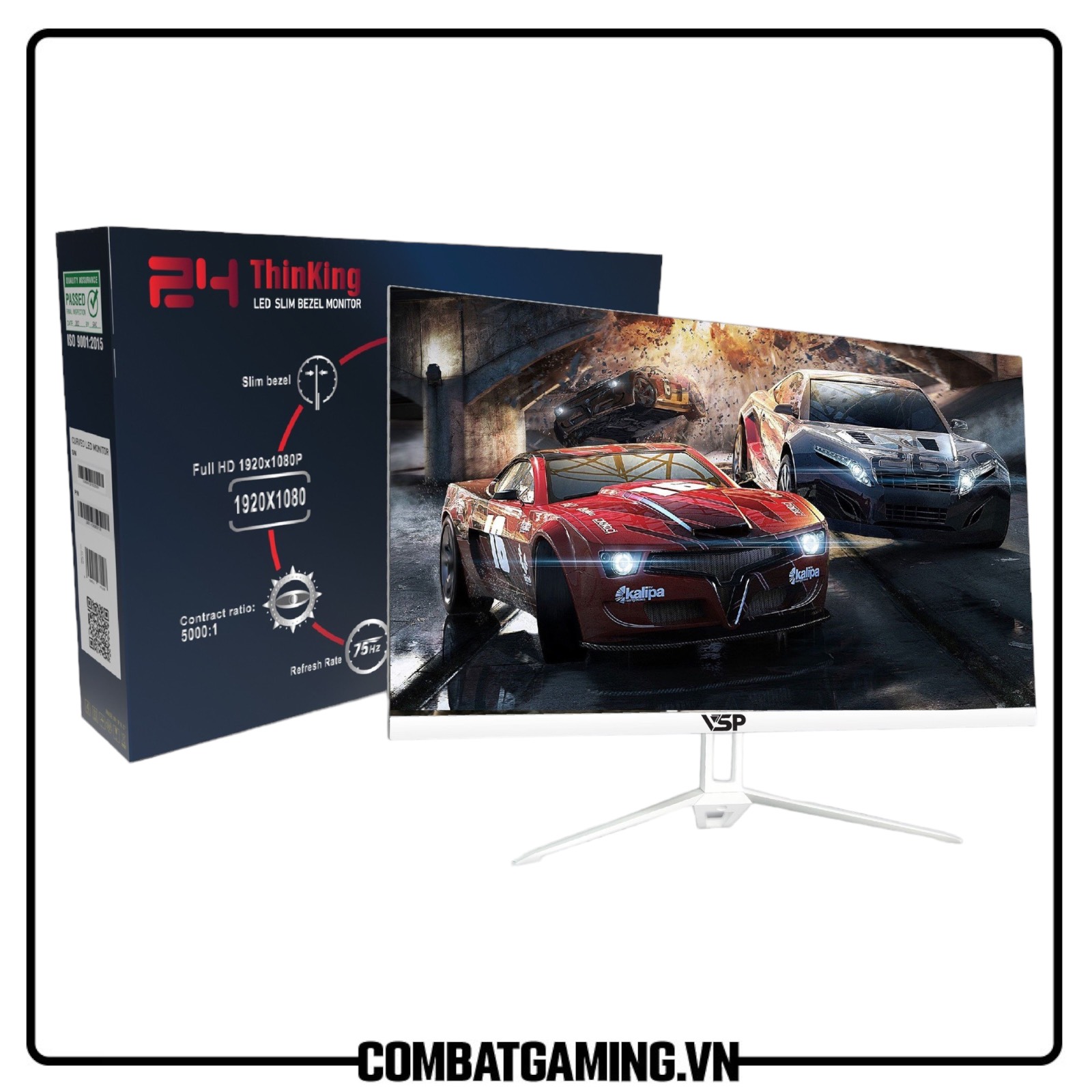 Màn hình VSP V2408S Slim Bezel 24"/ FHD/ VA/ 75hz/ White