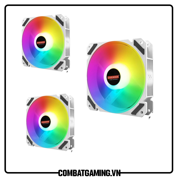 Kit 3 Fan Coolmoon Y2 RGB Black/White