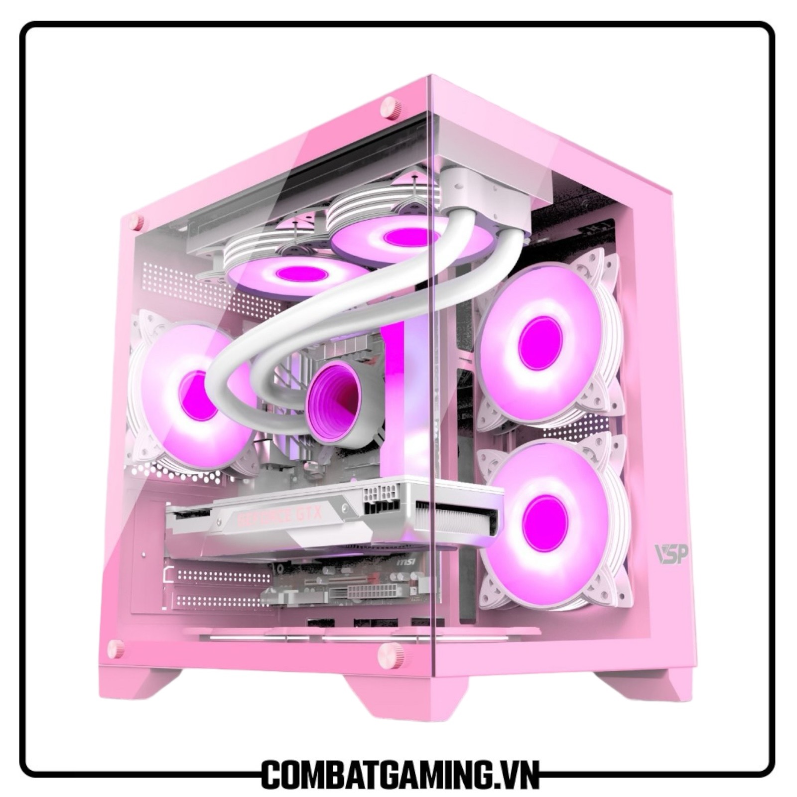 Case VSP Aquanaut Galaxy Gaming X2 Pink (M-ATX)