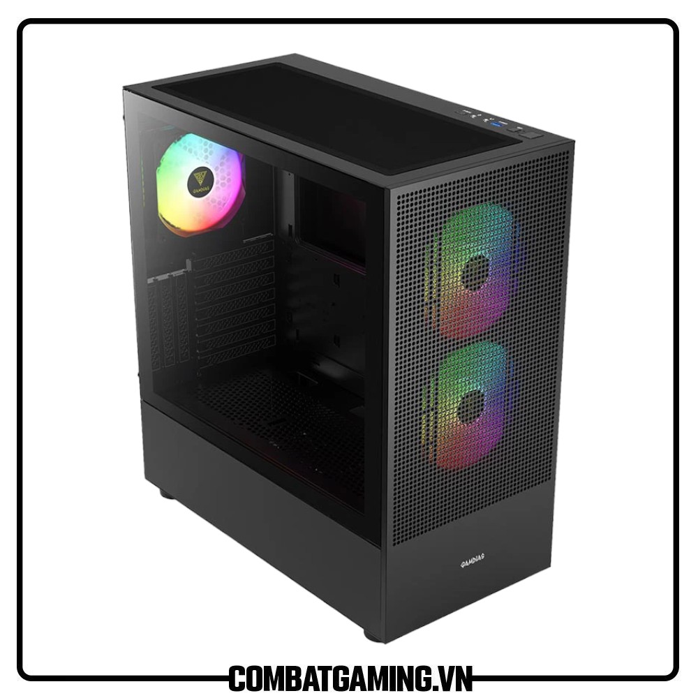 Case Gamdias TALOS E3 Mesh Elite Black ARGB (Sẵn 3 FAN)