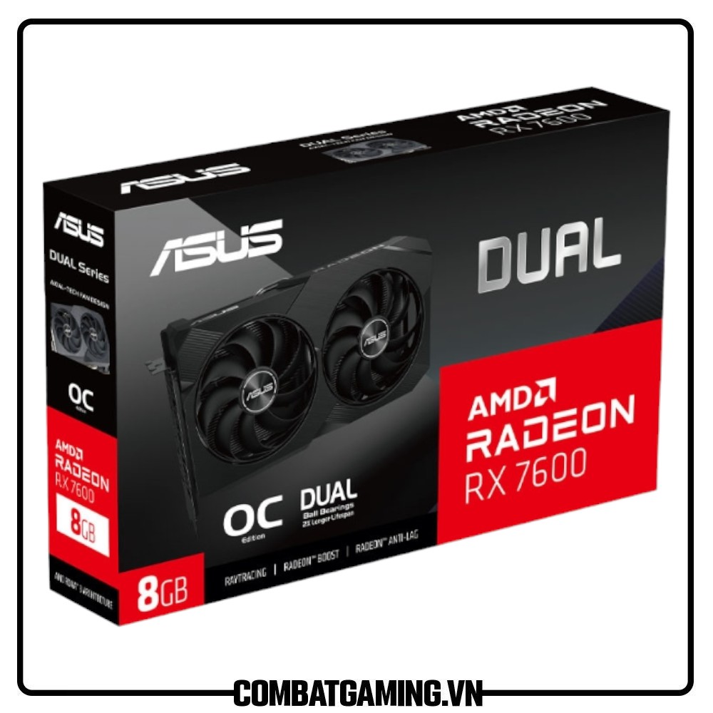 VGA ASUS Dual Radeon RX 7600 V2 OC 8GB GDDR6 (DUAL-RX7600-O8G-V2)