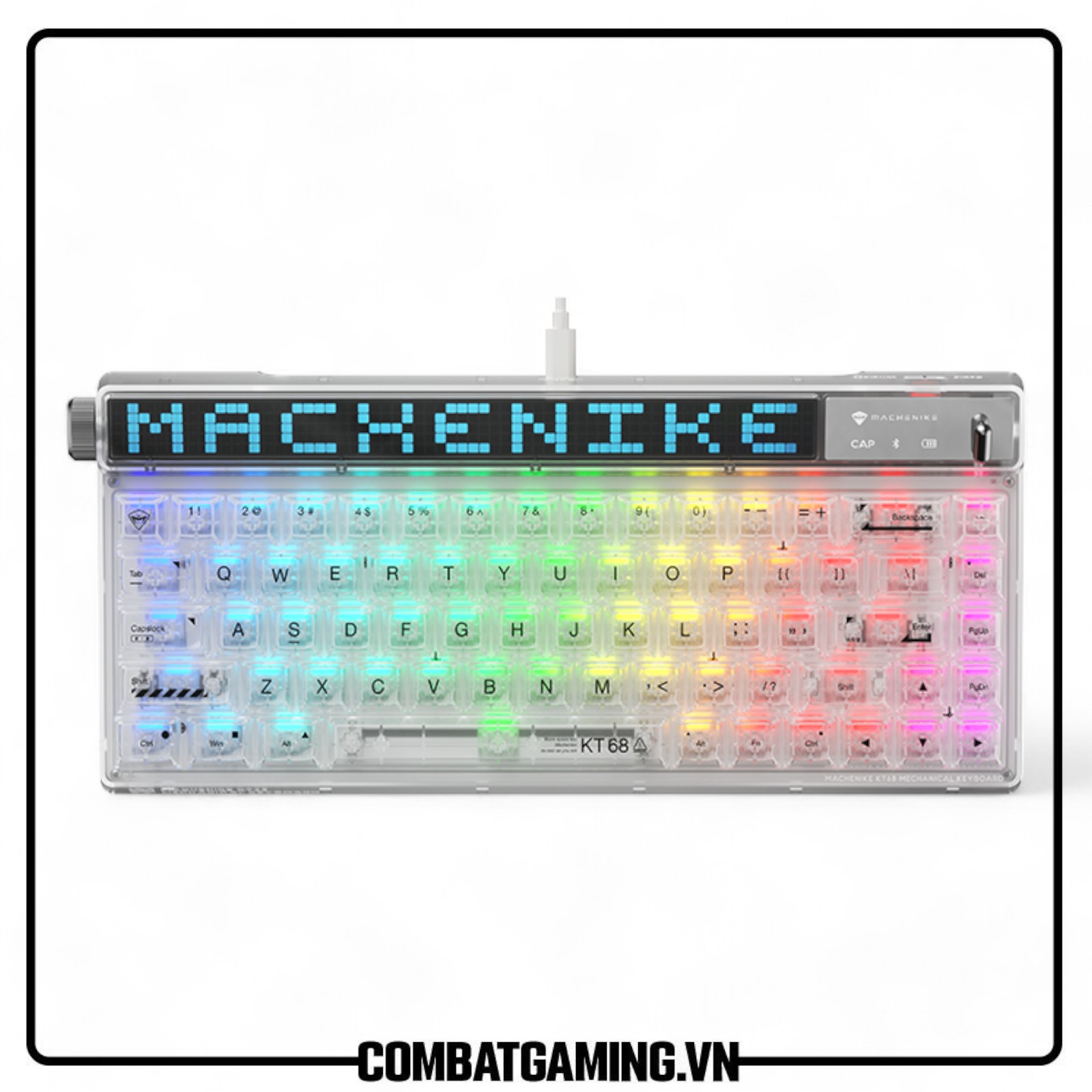 Bàn Phím Cơ Gaming Machenike KT68 Pro White Multi-modes