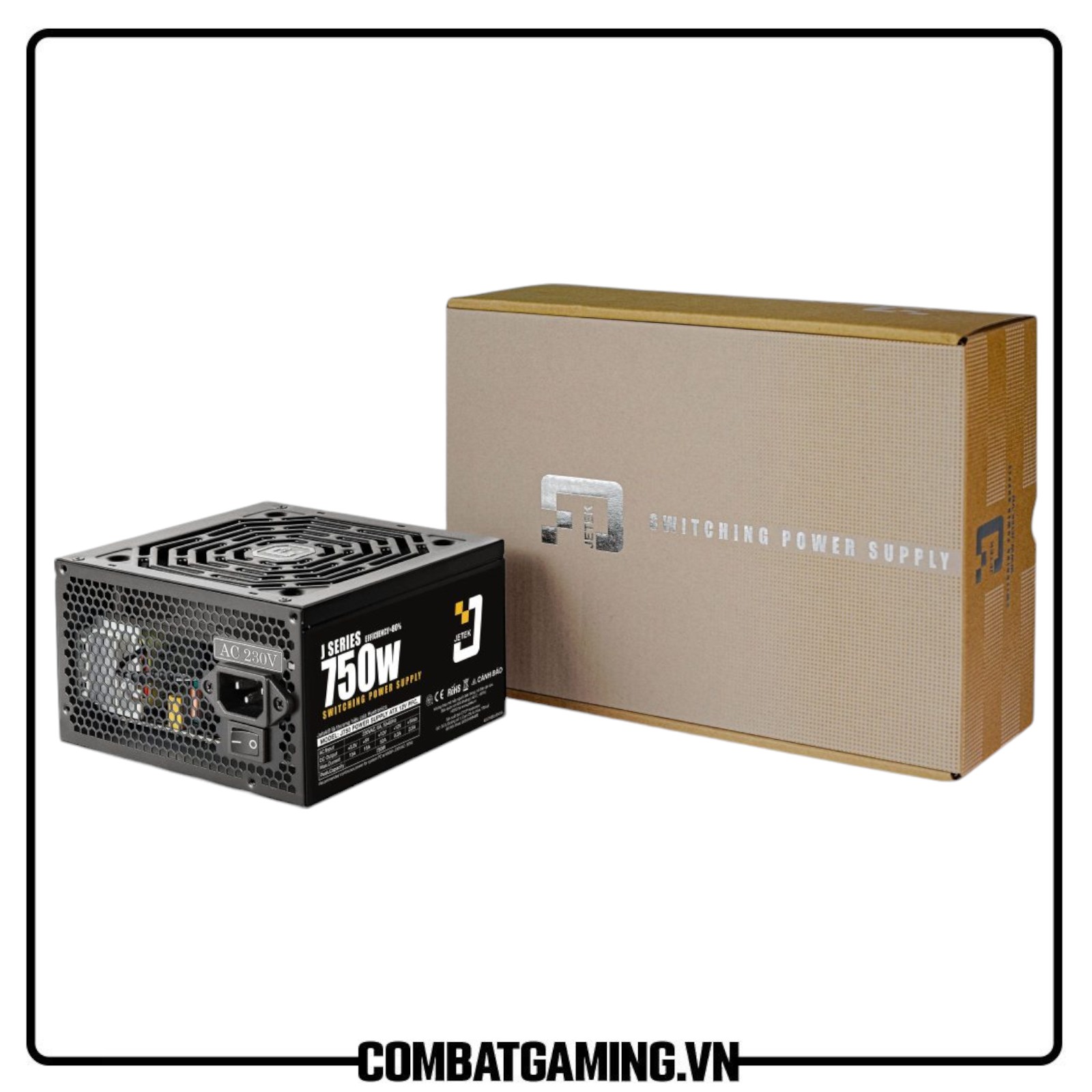 Nguồn Jetek J750V1 750W | 2xCPU/ 2xPCIe/ 4xSATA/ 3xATA